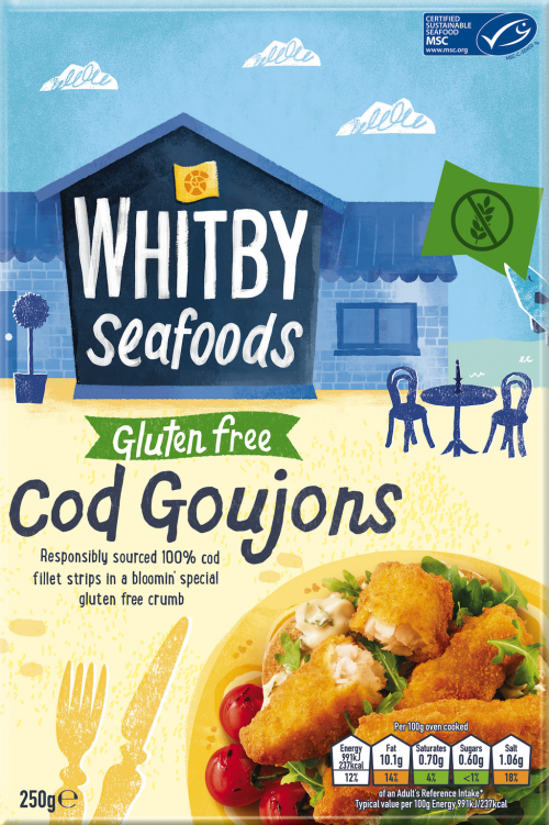 Gluten Free Cod Goujons, 250g - Whitby Seafoods - Home of Scampi